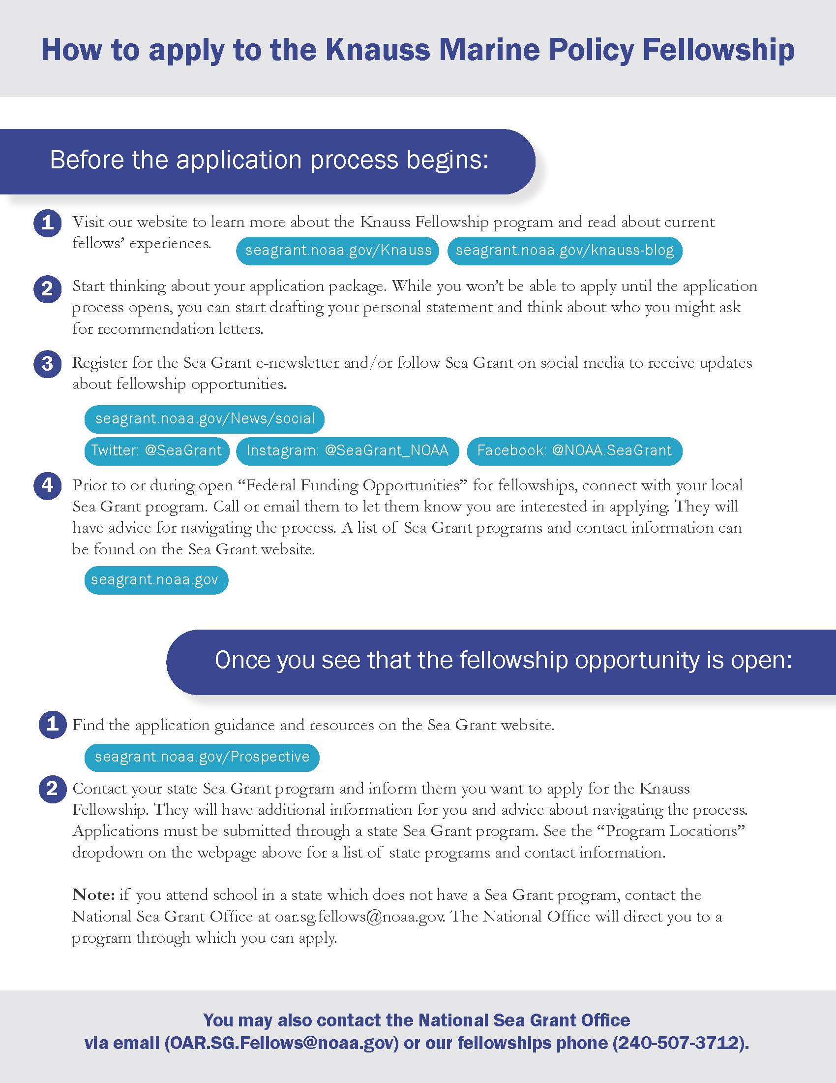 2025 NOAA Sea Grant John A. Knauss Marine Policy Fellowship ...
